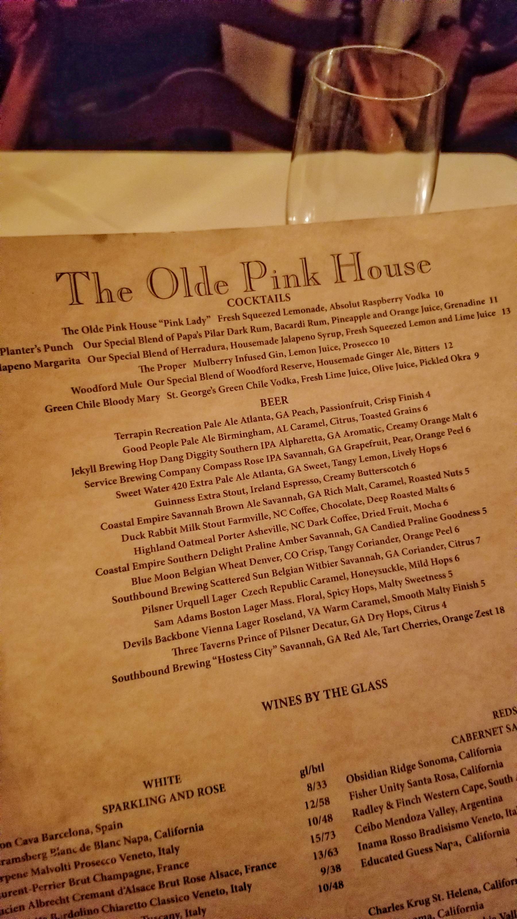 Dinner at The Olde Pink House - Desired Tastes